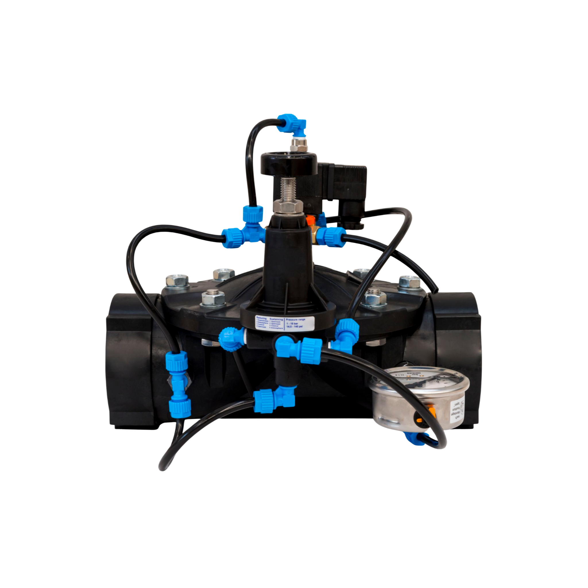 VÁLVULA 24V REDUCTORA CON SAGIV Y TOMAS MANOMÉTRICAS – Equipos de riego